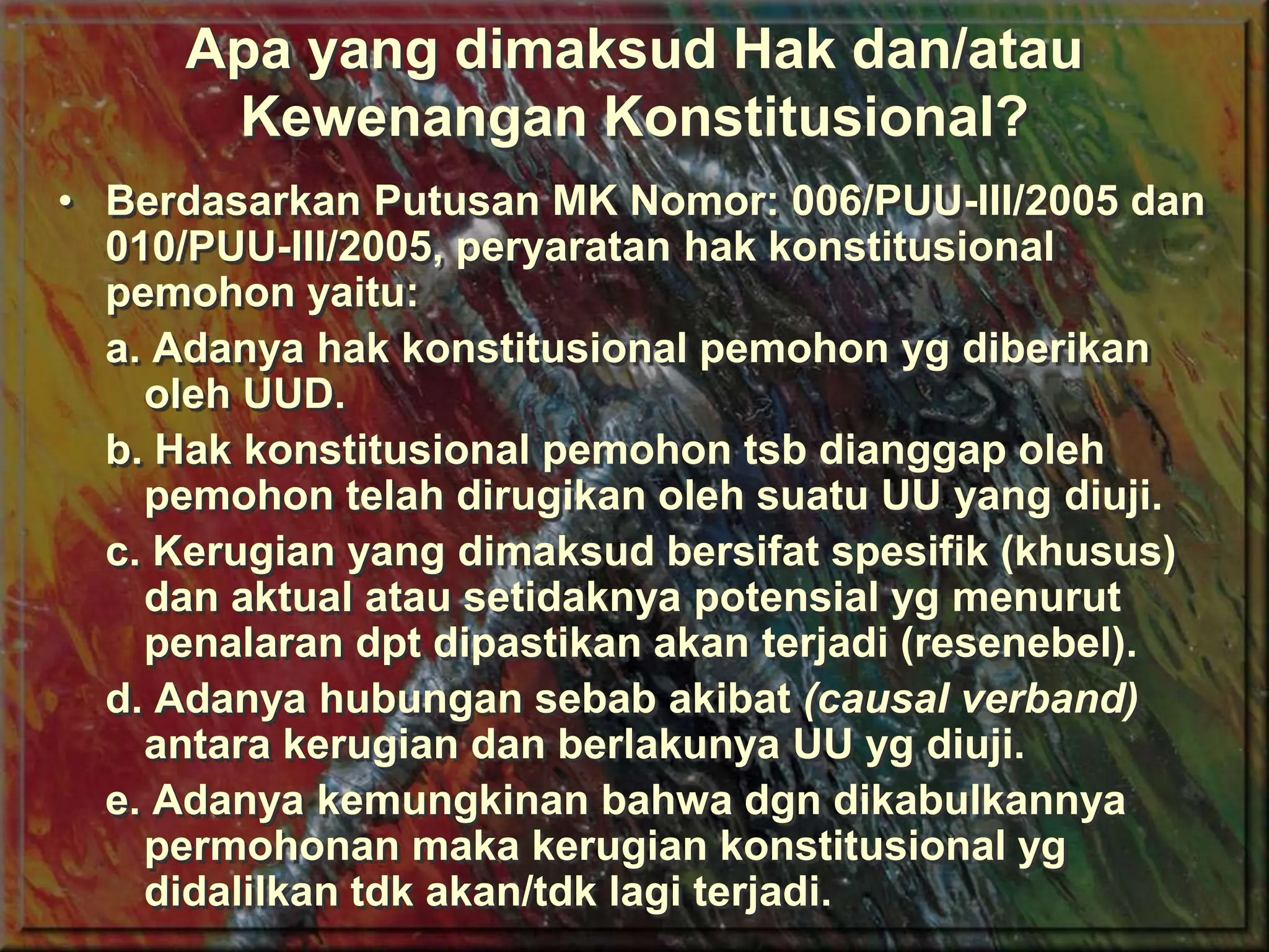 HUKUM ACARA MK (BAHAN MATERI). sfcenrninege | PPT