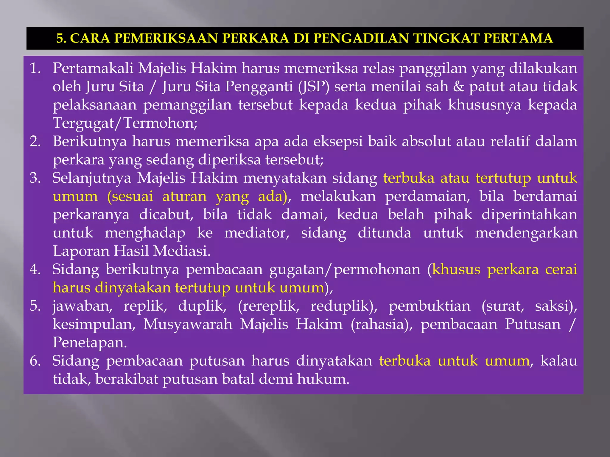 Hukum acara peradilan agama | PPTX