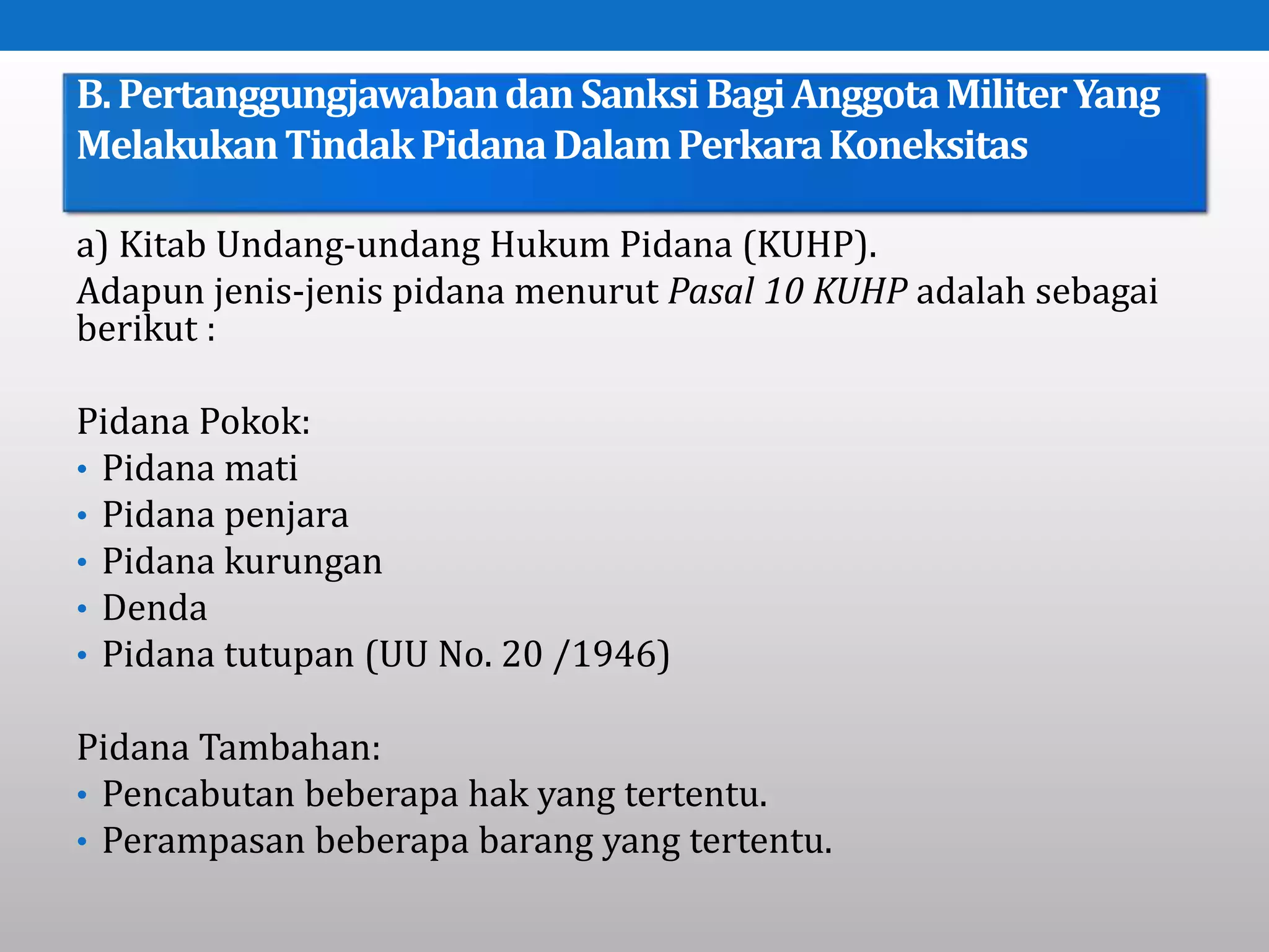 Hukum Acara Pidana Militer PPT | PPTX