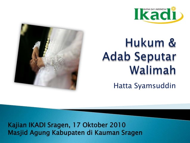 Hukum dan Adab Seputar Walimah | PPTX