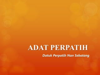 Hukum Adat dan Undang-Undang | PPTX