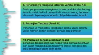 Hukum anti monopoli dan persaingan usaha tidak sehat | PPTX