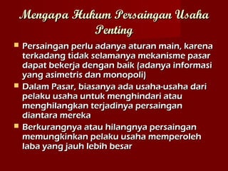 Hukum anti monopoli dan persaingan usaha tidak sehat copy | PPT