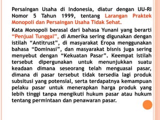 HUKUM PERSAINGAN USAHA | PPT