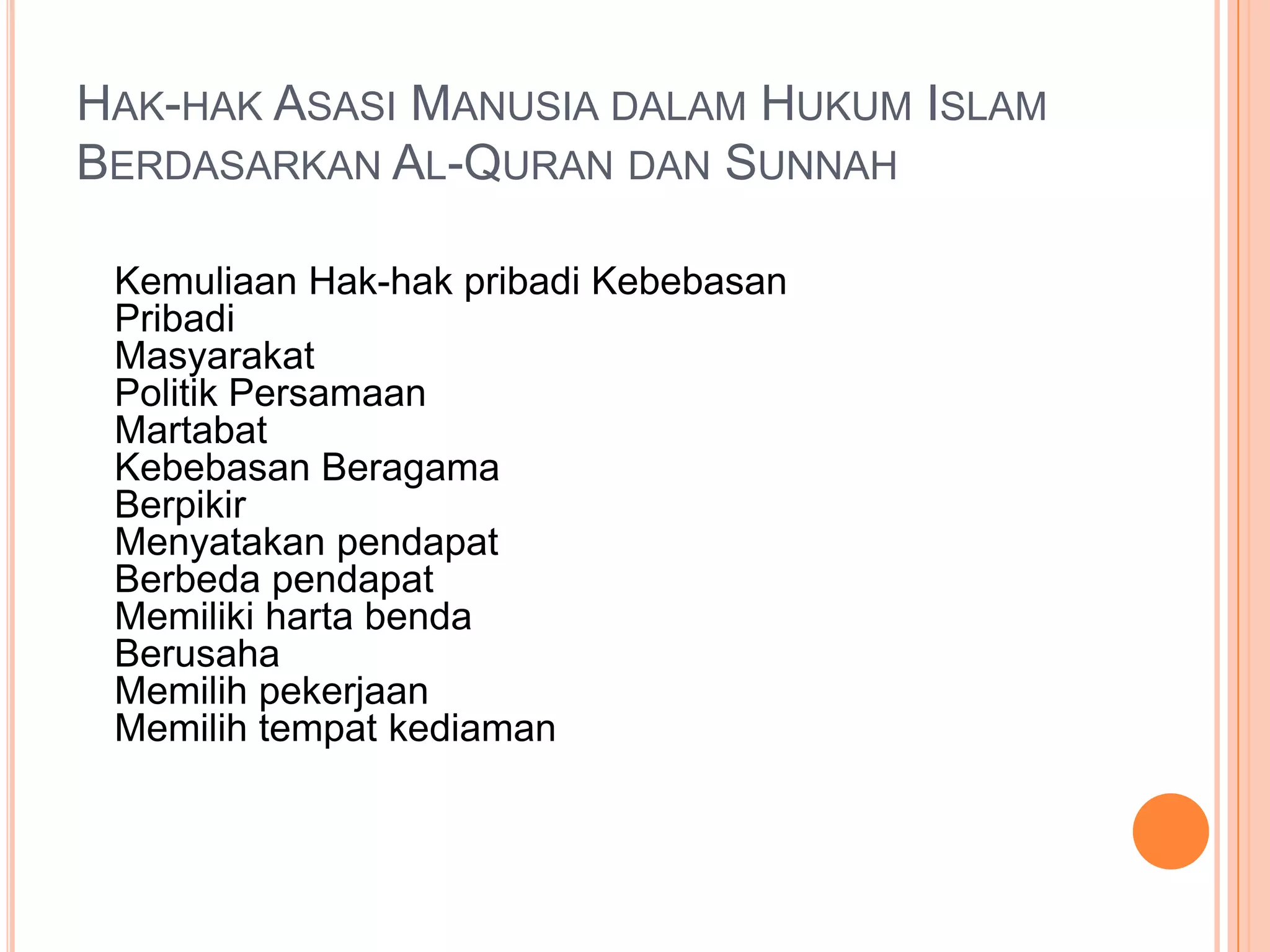 Hukum ham dan demokrasi dalam islam | PPTX