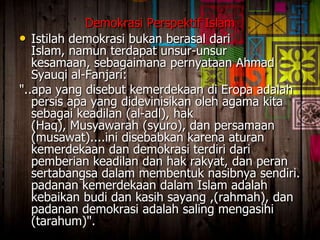 Presentasi Hukum, HAM dan Demokrasi Islam | PPT