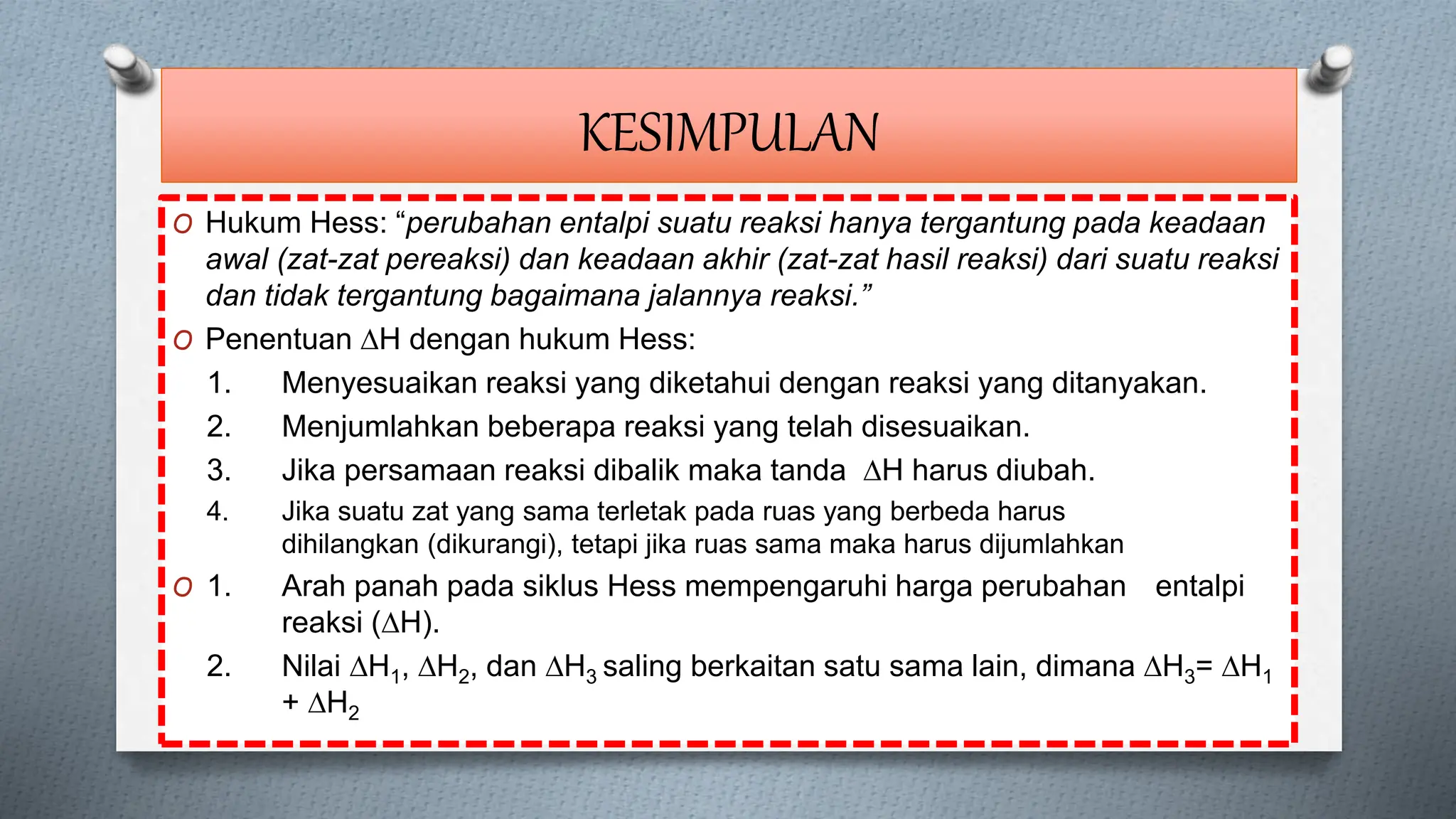 Materi Kimia Kelas XI Termokimia mengenaihukum Hess | PPTX