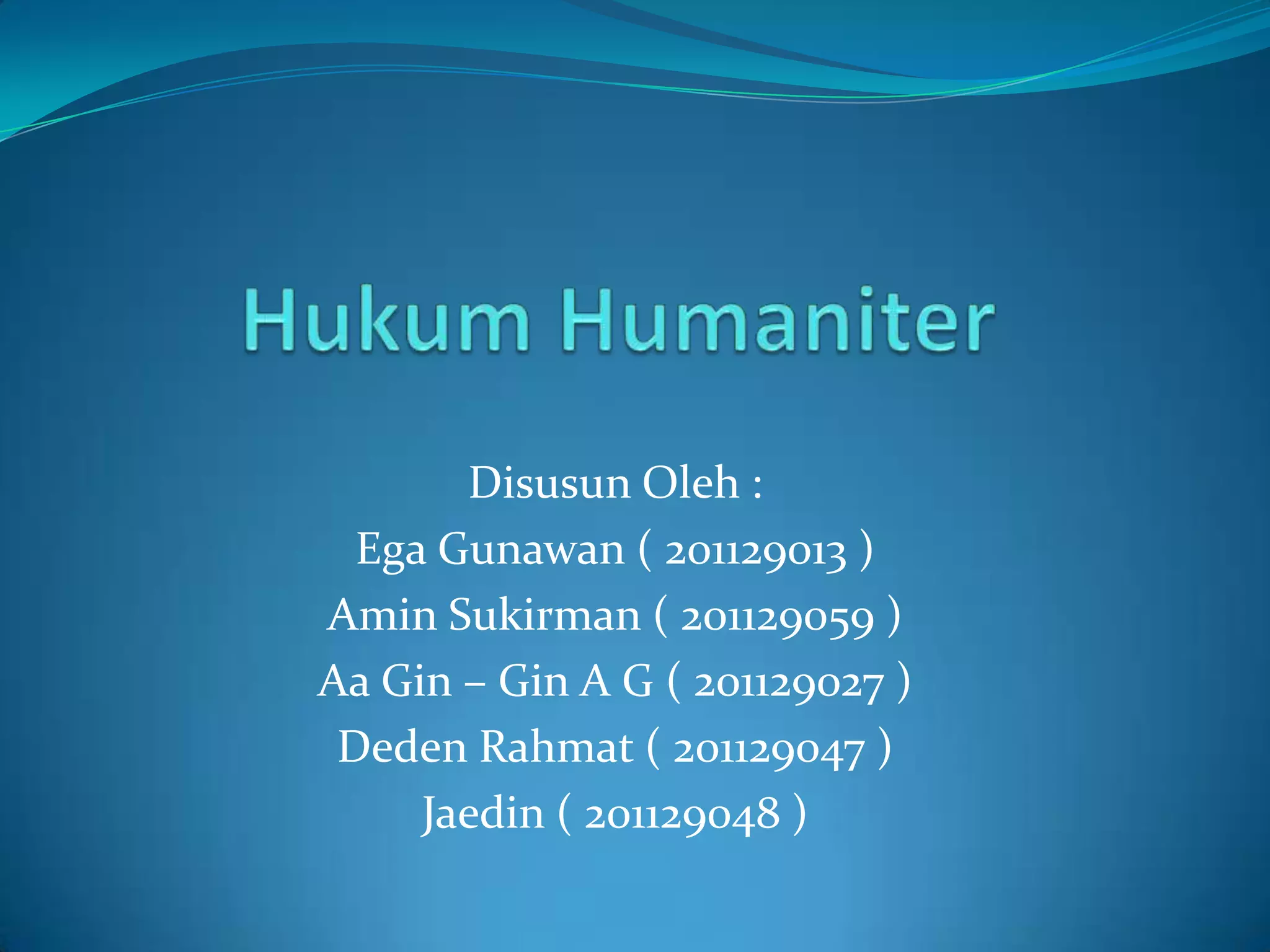 Hukum humaniter | PPTX