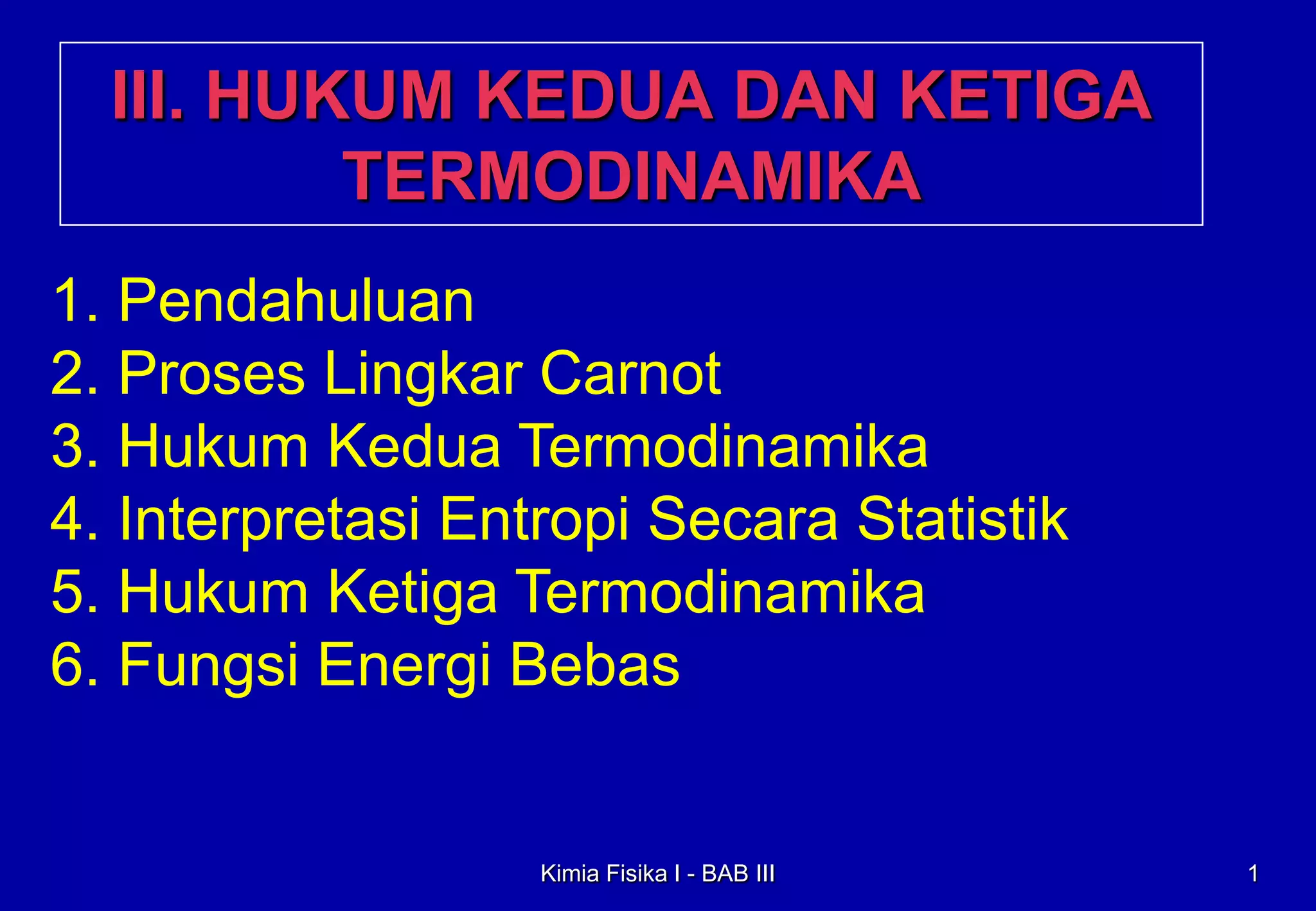 Hukum II dan III termodinamika | PPTX