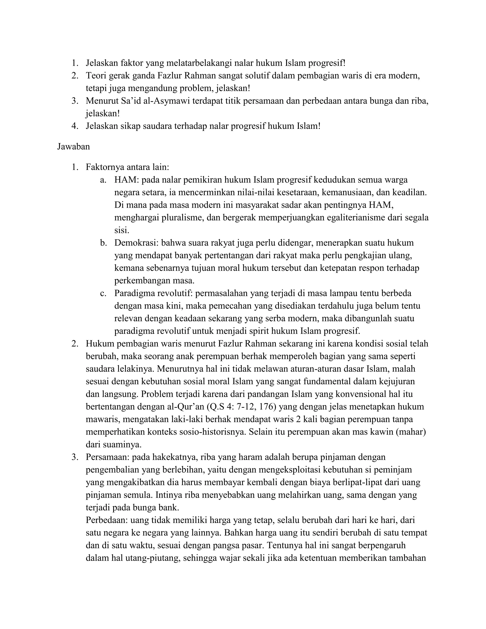 Hukum islam kontemporer | DOCX