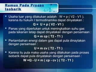Hukum i termodinamika untuk proses isobarik | PPT