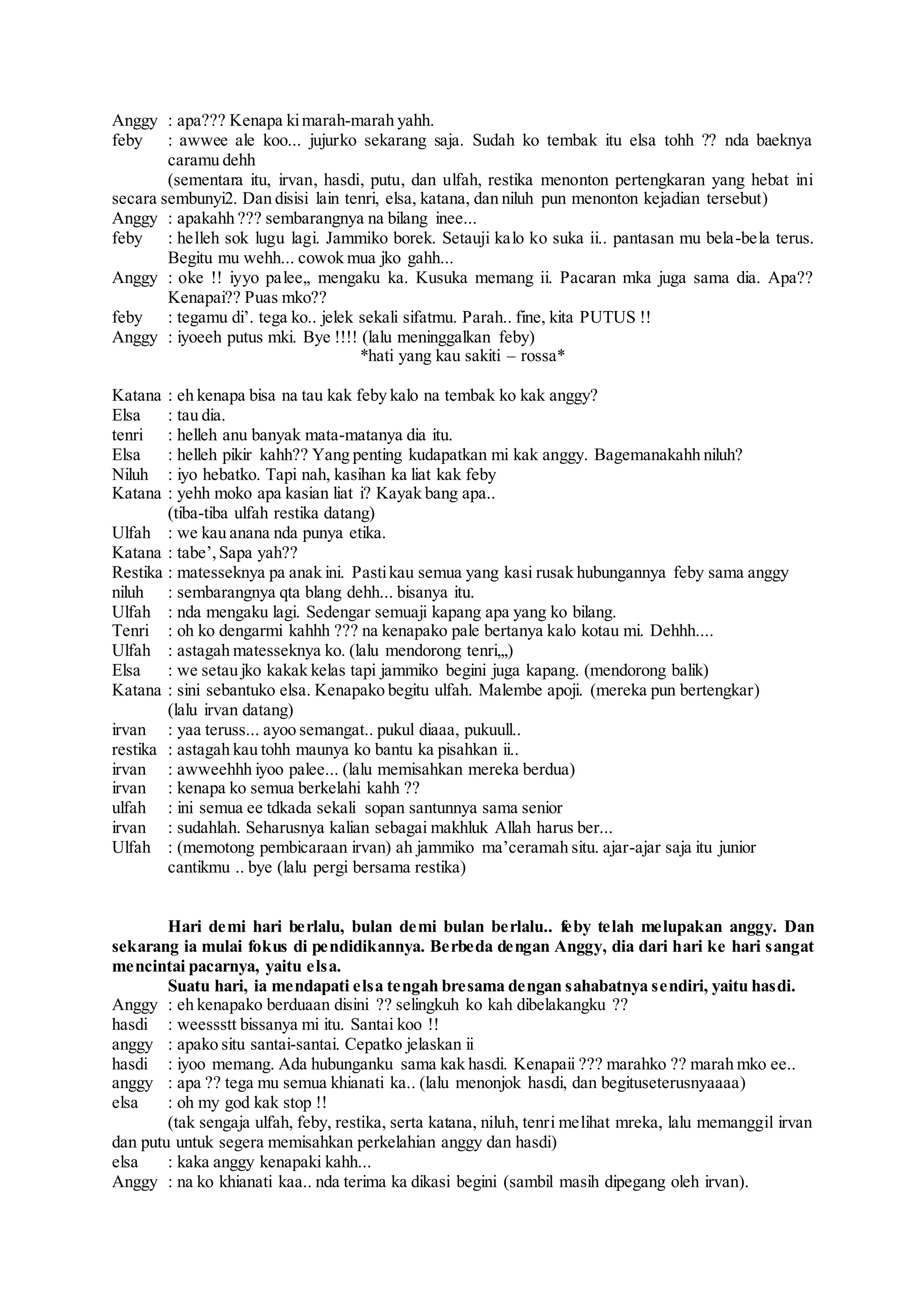 Naskah Drama Hukum Karma Berlaku | DOCX