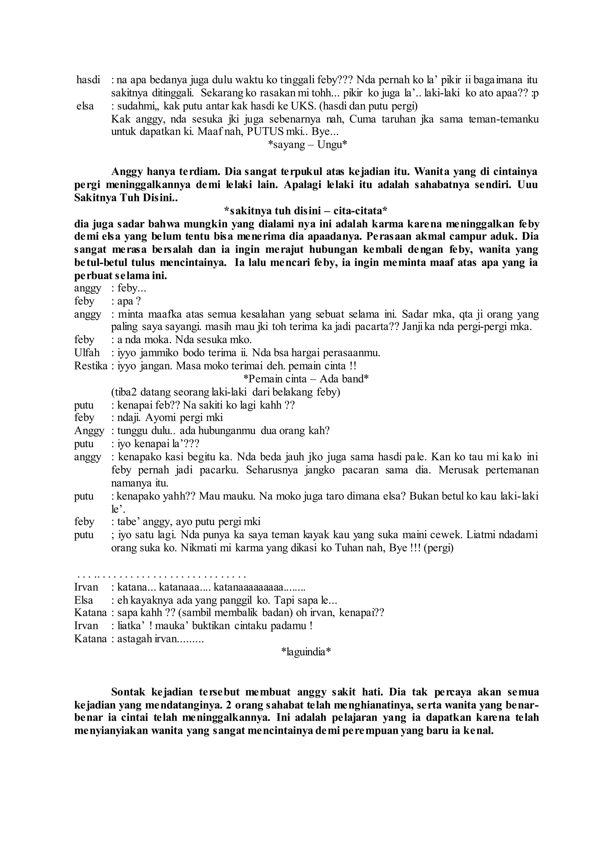 Naskah Drama Hukum Karma Berlaku | DOCX