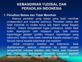 Hukum & kemandirian yudisial | PPT
