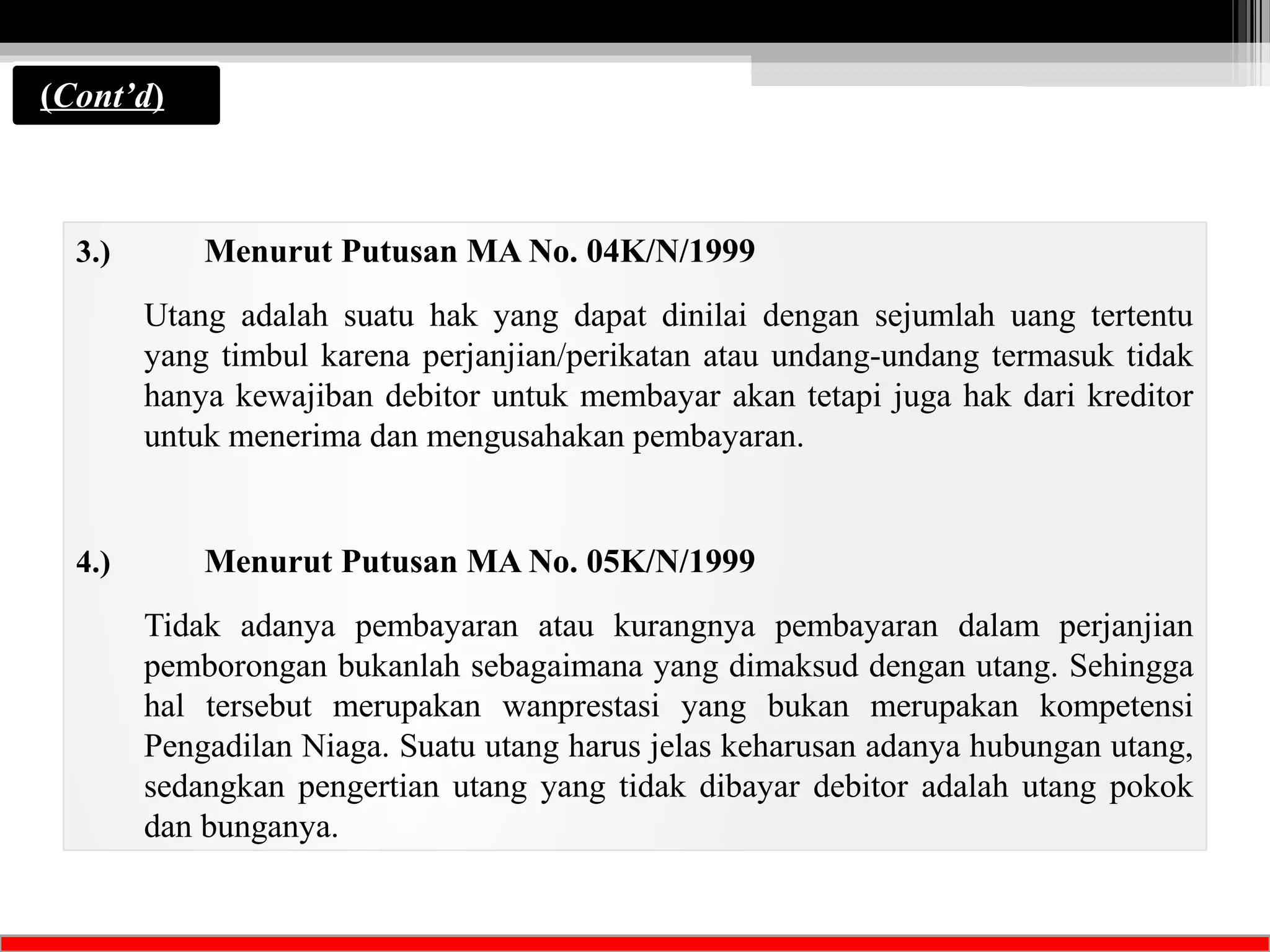 Hukum Kepailitan dan Penundaan Kewajiban Pembayaran Utang | PPT