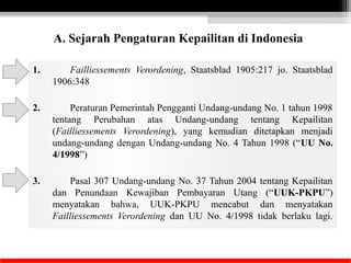 Hukum Kepailitan dan Penundaan Kewajiban Pembayaran Utang | PPT