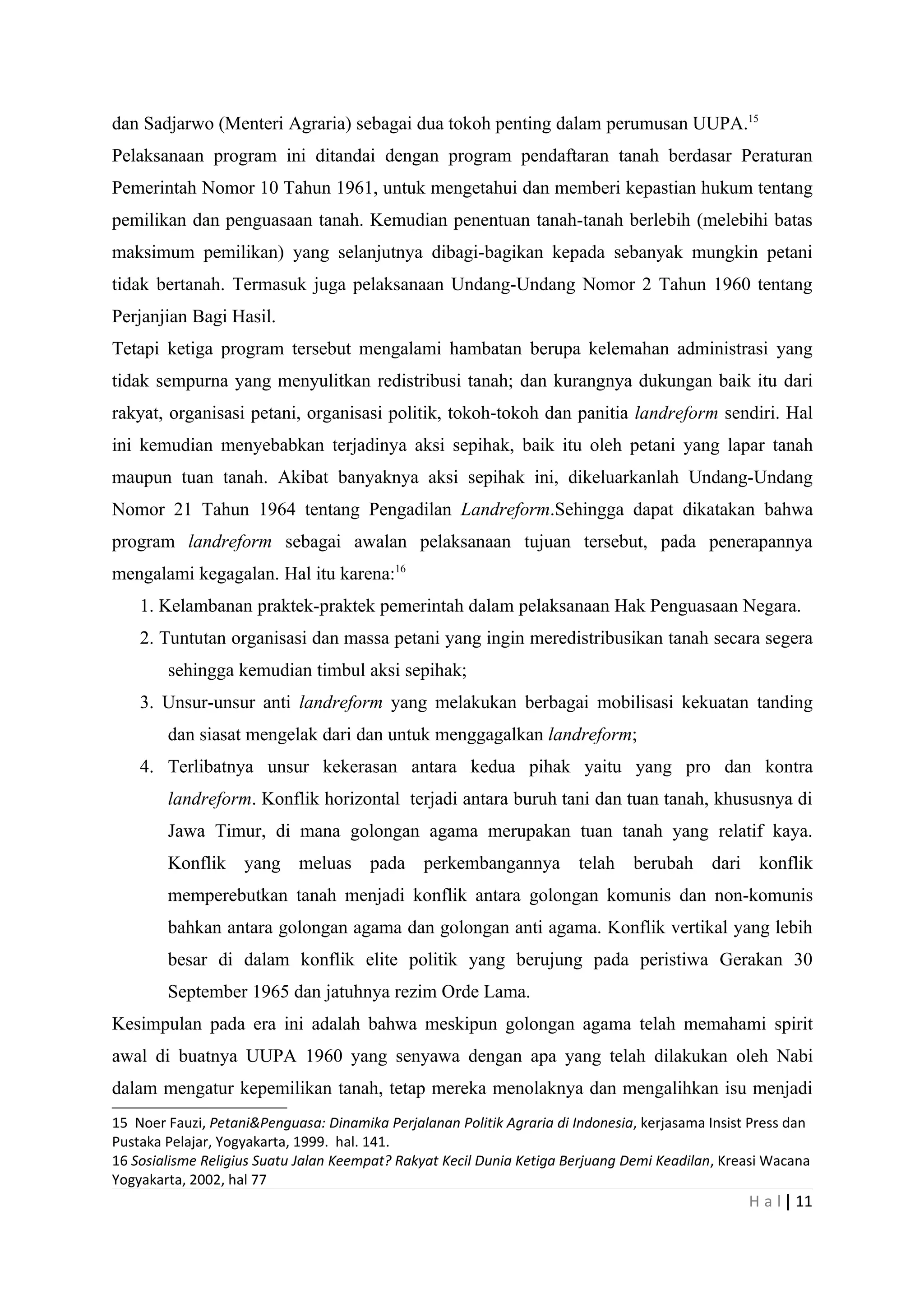 Hukum kepemilikan tanah dari nabi hingga sby | RTF