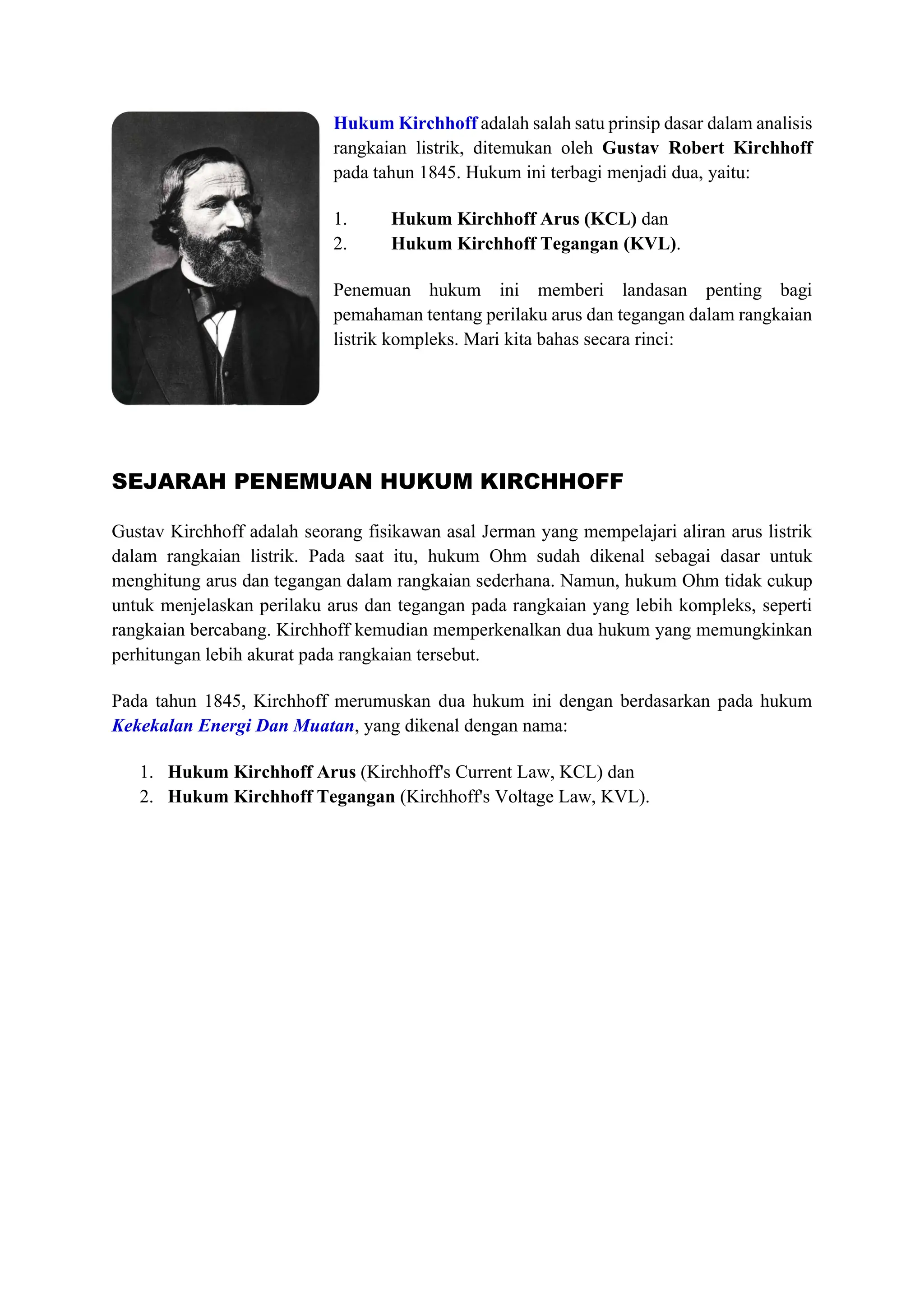 HUKUM KIRCHHOFF 1 (Hukum Kirchhoff Arus) & HUKUM KIRCHHOFF 2 (Hukum ...