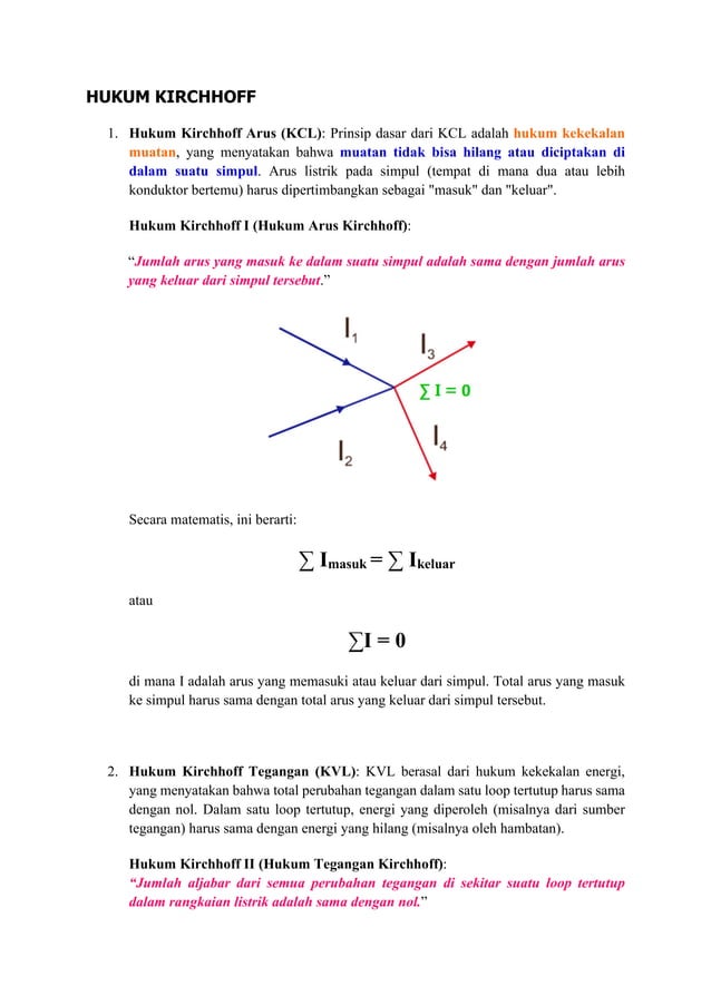 HUKUM KIRCHHOFF 1 (Hukum Kirchhoff Arus) & HUKUM KIRCHHOFF 2 (Hukum ...