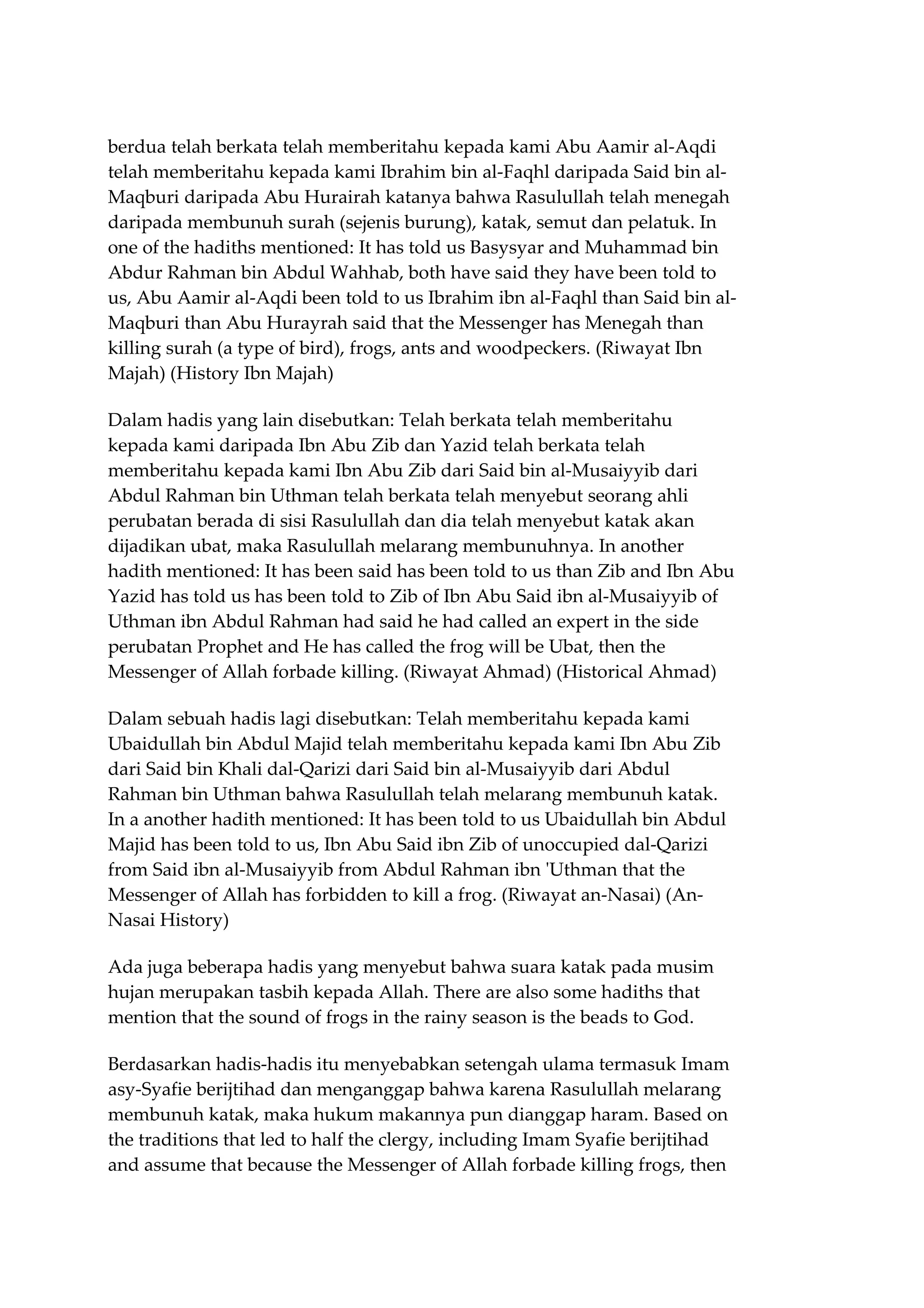 Hukum makan katak | DOC