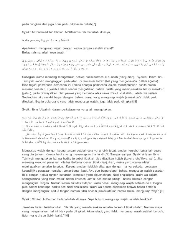 Hukum mengusap wajah setelah berdo Hukum mengusap wajah setelah berdo