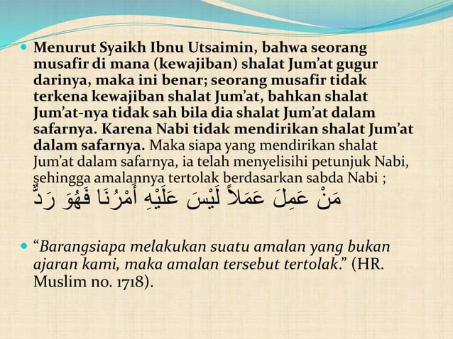 Hukum menjama’ shalat ashar dengan jum’at | PPT