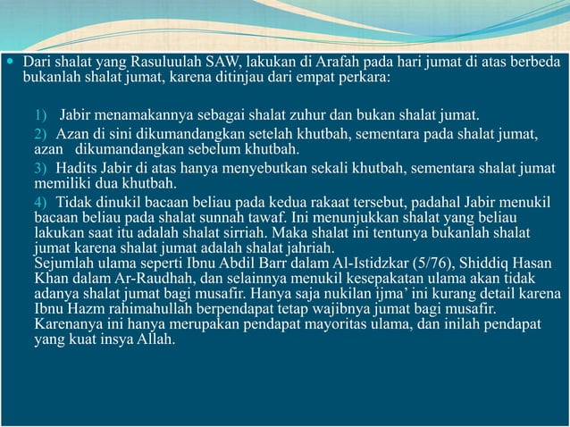 Hukum menjama’ shalat ashar dengan jum’at | PPT
