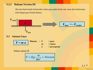 hukum newton dan pembahasannya mengenai contoh | PPT