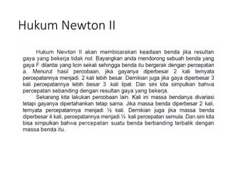 hukum newton 1, hukum newton 2 dan hukum newton 3 | PPTX