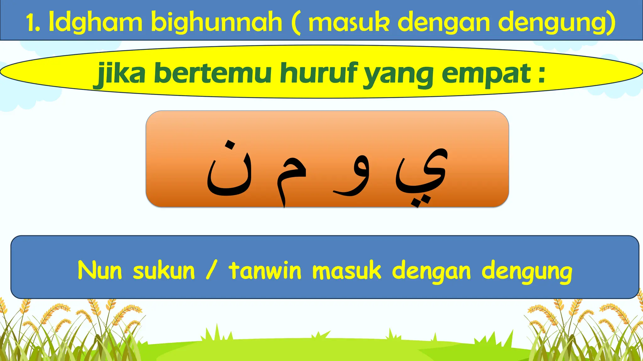 Hukum Tajwid Nun Sukun atau tanwin contoh dalsm juzz Amma | PPT