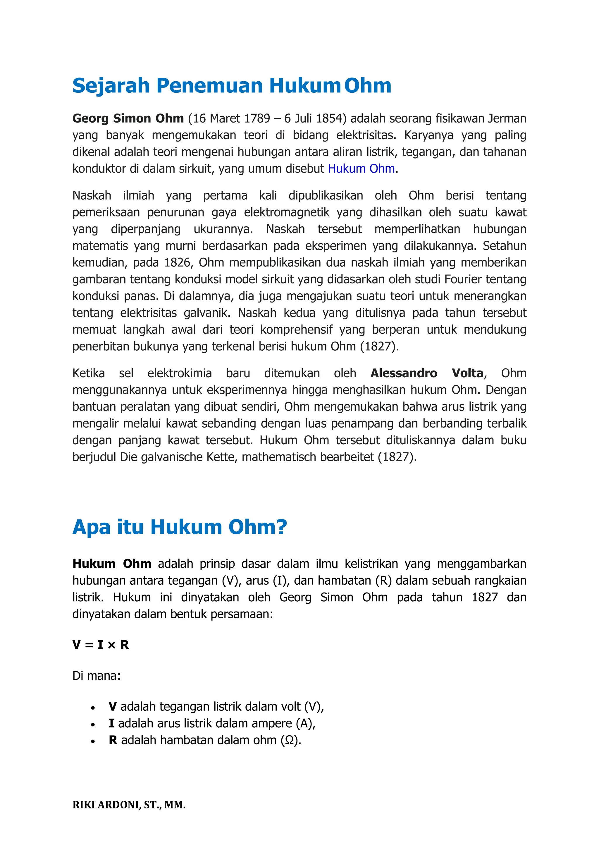 HUKUM OHM (Ohm’s Laws) - HAMBATAN LISTRIK PARALEL & SERI.pdf