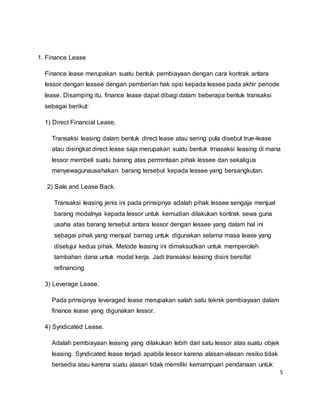 Hukum pembiayaan makalah leasing | DOCX