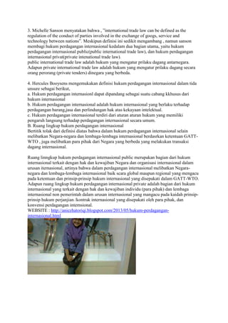 Hukum perdagangan internasional | DOCX
