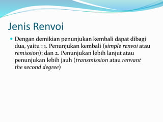 Hukum perdata internasional - Renvoi dan permasalahannya (Idik Saeful ...