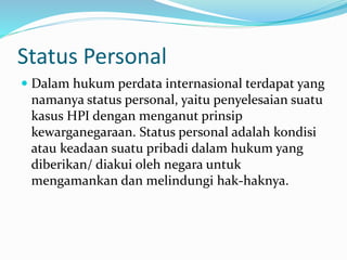 Hukum perdata internasional - Status personal dalam hukum perdata ...