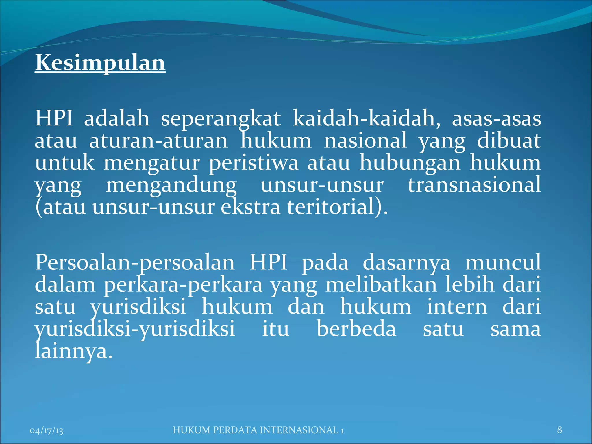 Hukum perdata internasional 1 | PPT