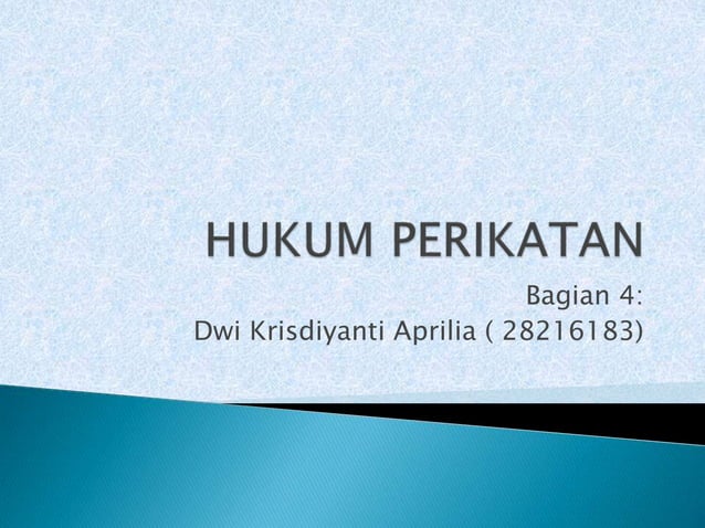 Hukum perikatan | PPT