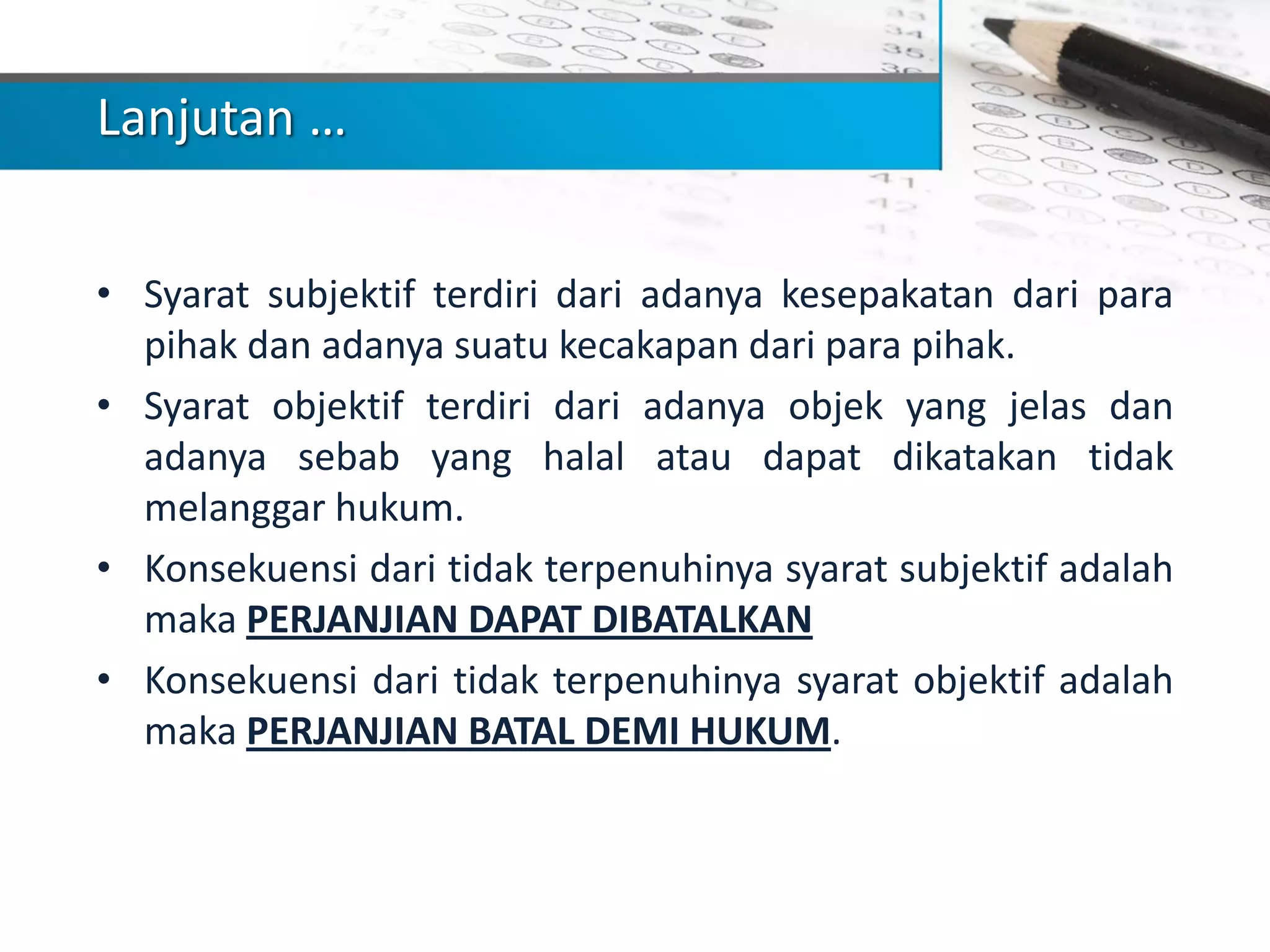 Hukum perjanjian | PDF