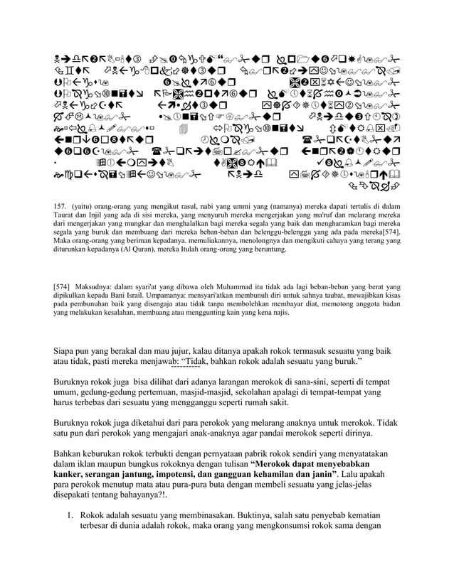 Hukum rokok dalam islam adalah haram atau makruh | PDF