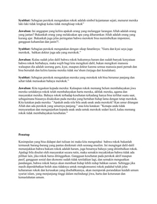 Hukum rokok dalam islam adalah haram atau makruh | DOCX