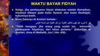 Hukum seputar Fidyah Puasa dan sholat... | PPT