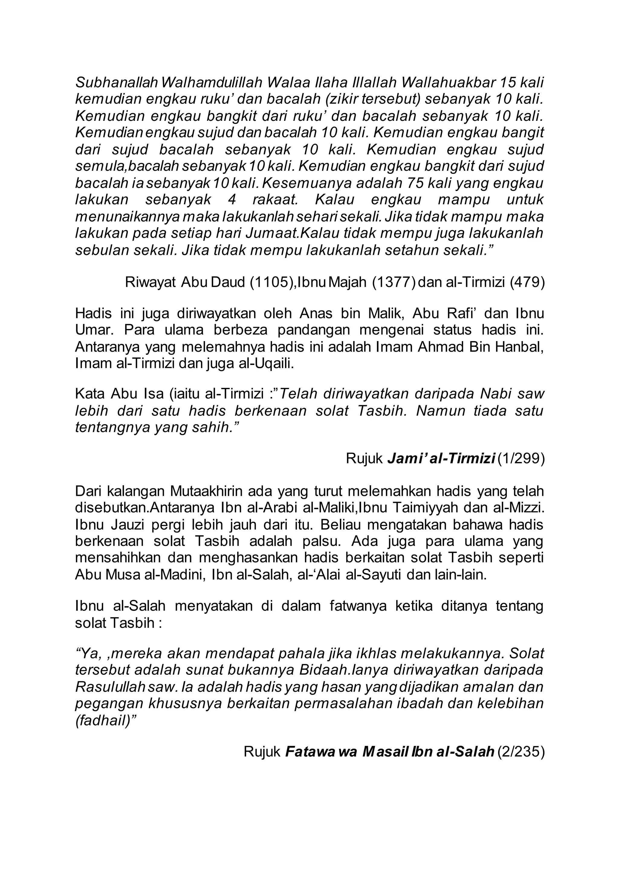 Hukum solat tasbih | DOCX
