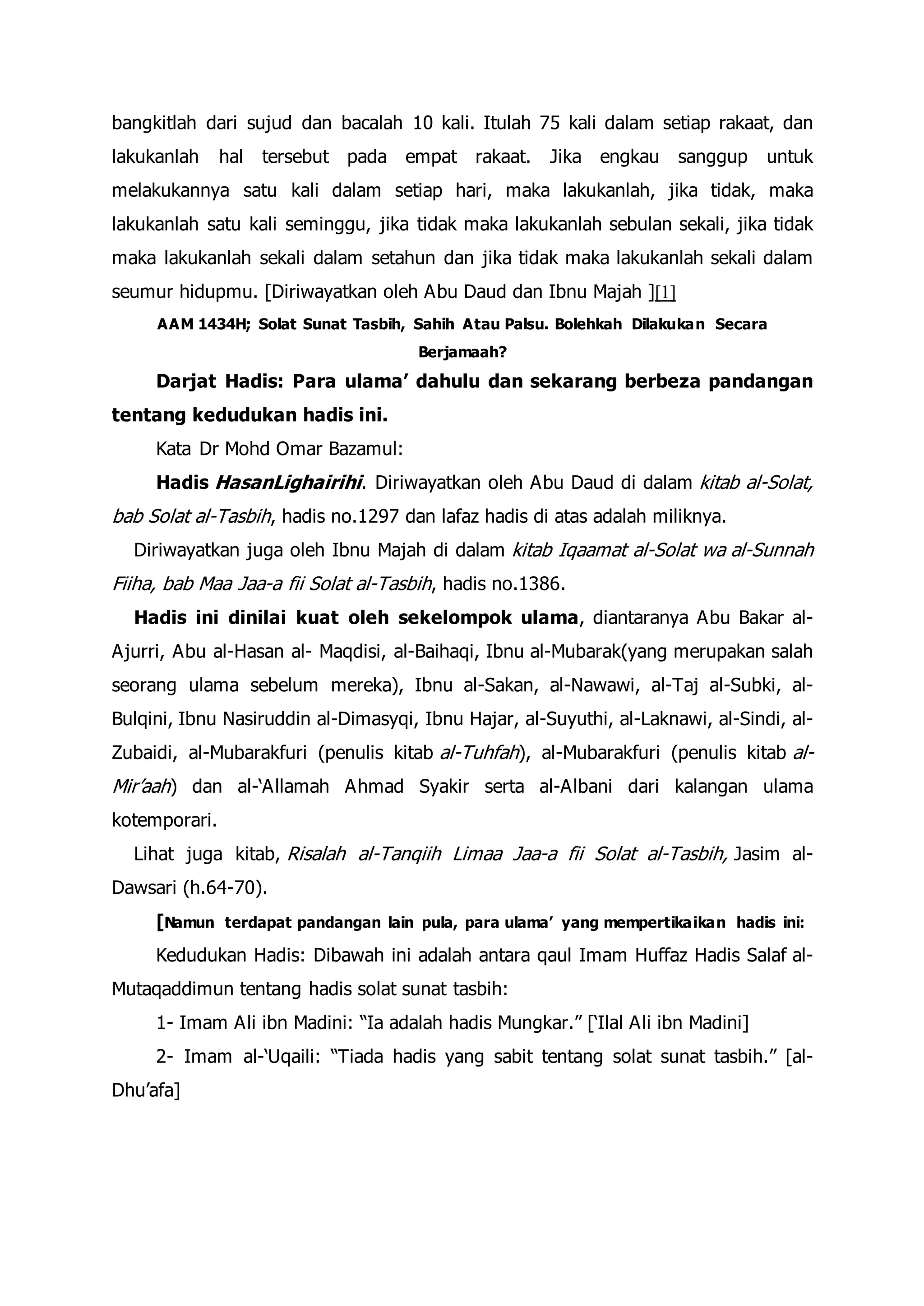Hukum solat tasbih | DOCX