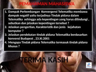 Hukum Teknologi informasi Telematika new | PPTX