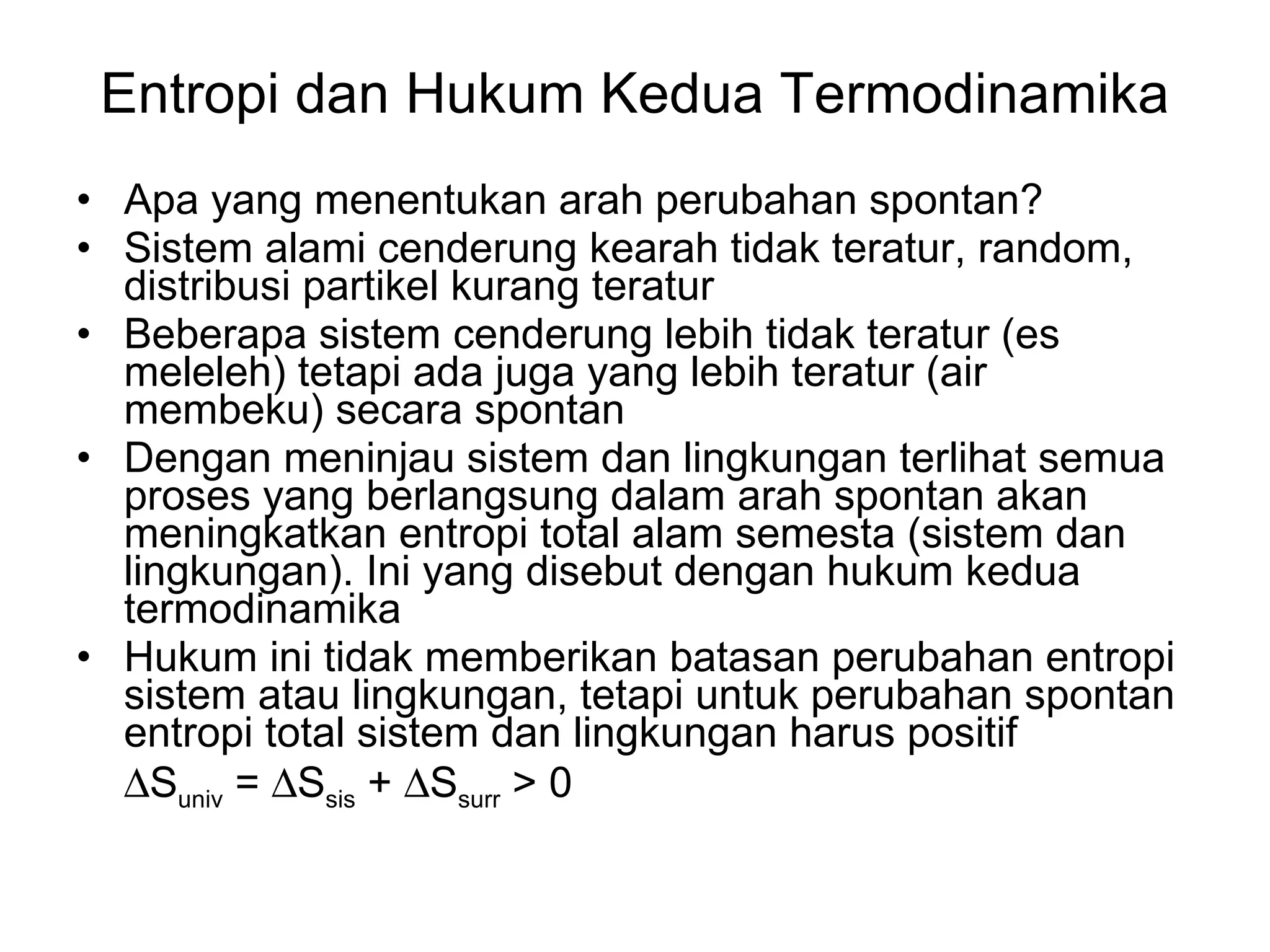 Hukum termodinamika kedua | PPT
