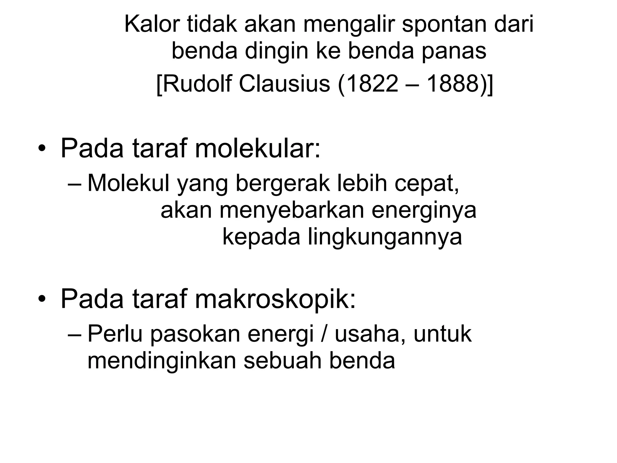 Hukum termodinamika kedua | PPT