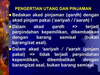 Hukum Utang (ad-Dain) dan Pinjaman (al-Qardh) .PPT