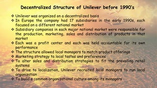 unilever organizational change | PPTX