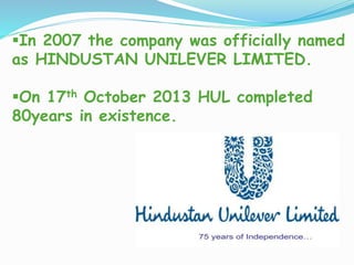 HINDUSTAN UNILEVER LIMITED (HUL) | PPTX