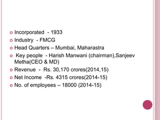 HINDUSTAN UNILEVER LIMITED (HUL) | PPTX